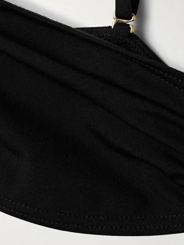 NILI LOTAN Embellished Bikini Top - Black