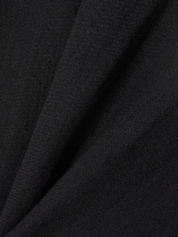 Le Kasha Spetses Draped Linen-gauze Mini Skirt - Black