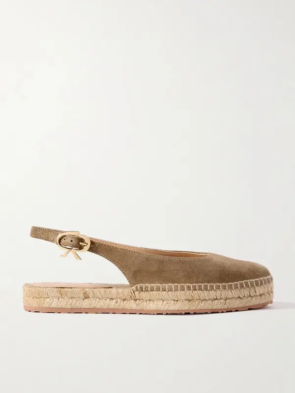 GIANVITO ROSSI Paz Suede Espadrilles - Brown