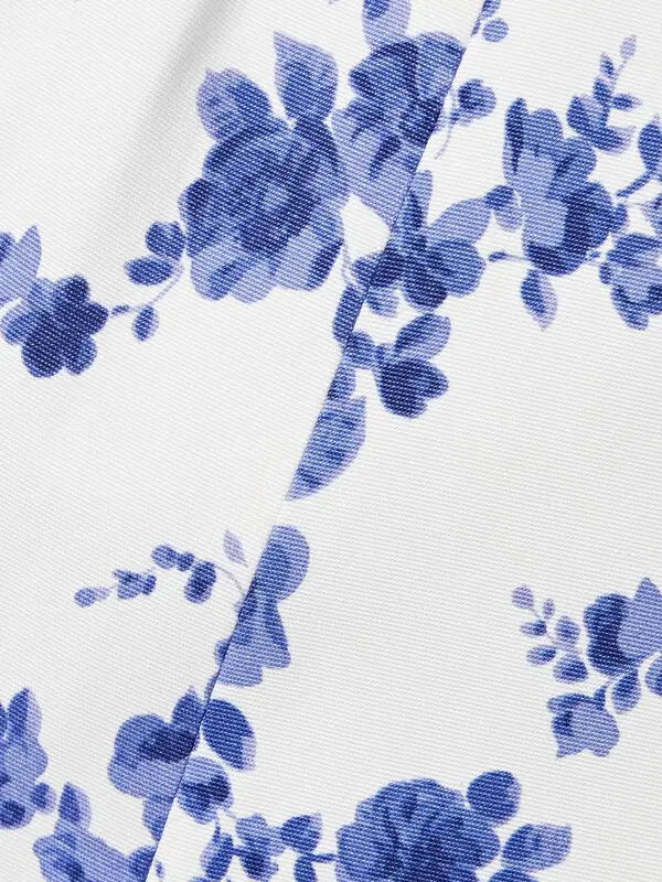 Carolina Herrera Belted Floral-print Faille Midi Dress - White