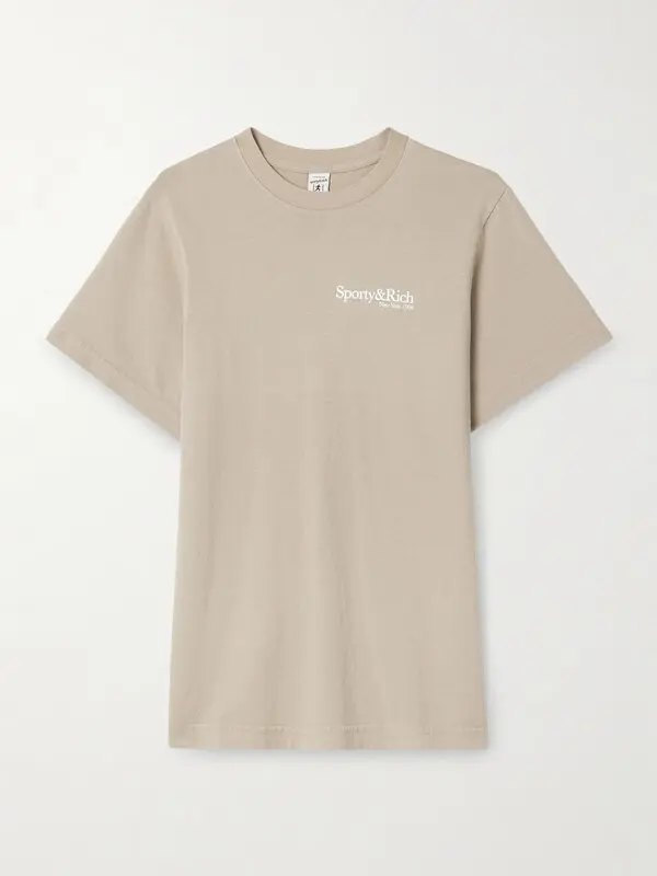 SPORTY & RICH Printed Cotton-jersey T-shirt