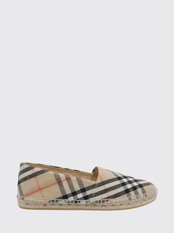 Burberry Mews Linen Blend Espadrilles With Vintage Check Print - Beige