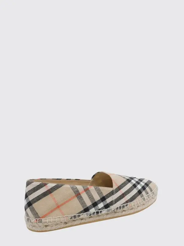 Burberry Mews Linen Blend Espadrilles With Vintage Check Print - Beige