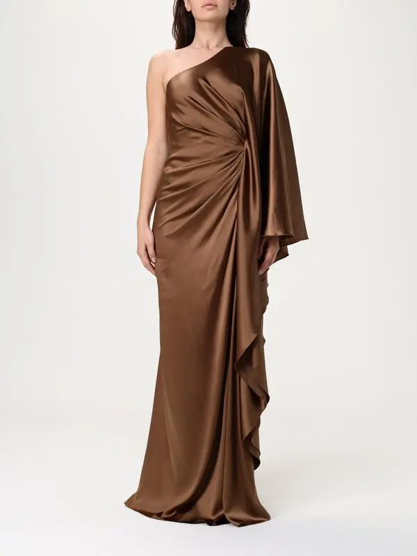 MONOT One-shoulder Draped Maxi Dress - Brown