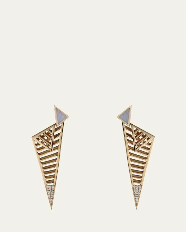 JV INSARDI Fenestra Arc Edge Earrings - White