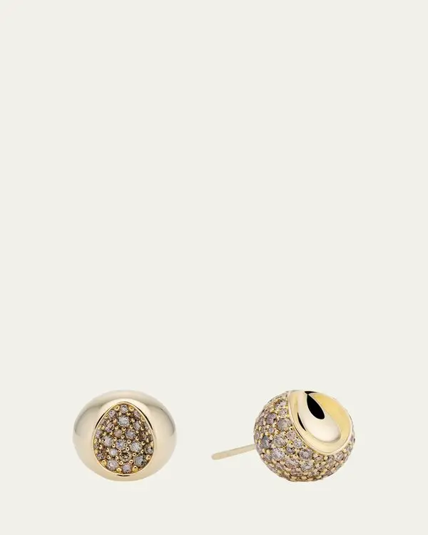 JV INSARDI Diamond And Gold Stud Earrings - Champagne