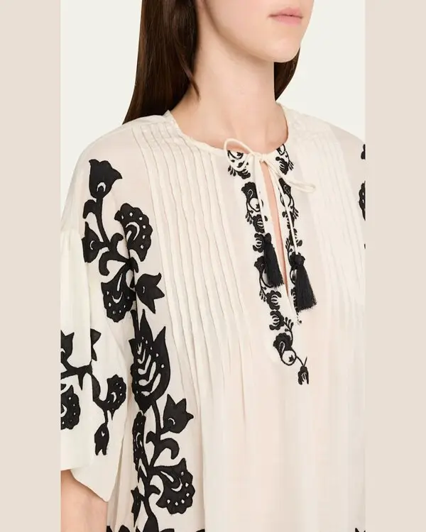 Sea Liliana Short-sleeve Appliqué Top