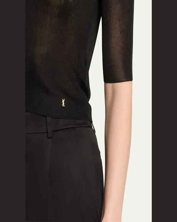 Saint Laurent Knit Top With Logo Detail