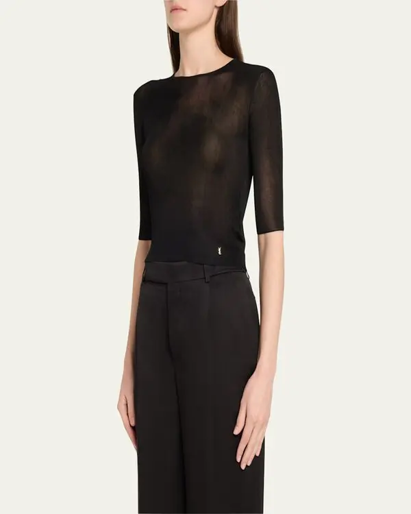 Saint Laurent Knit Top With Logo Detail
