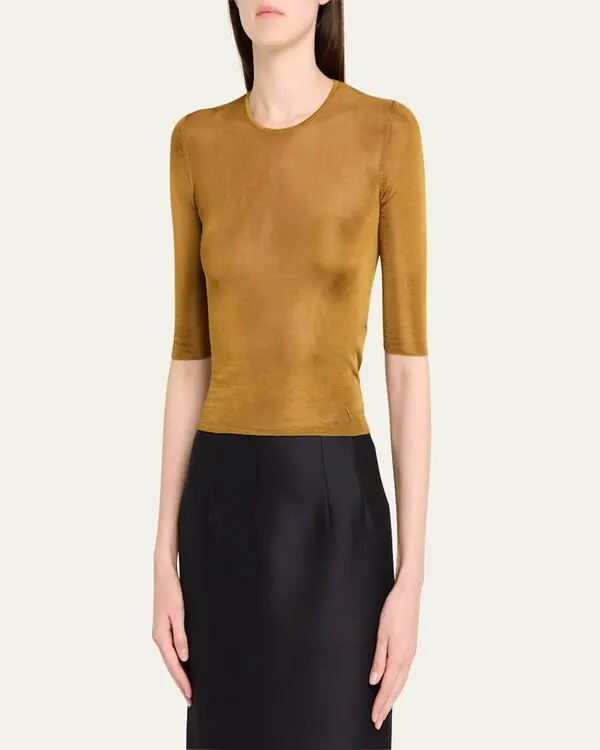 Saint Laurent Knit Top With Logo Detail
