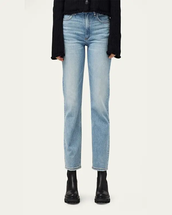Rag & Bone Harlow Mid-rise Ankle Straight Jeans - Lou