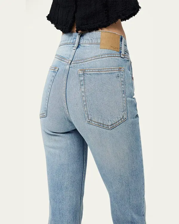 Rag & Bone Harlow Mid-rise Ankle Straight Jeans - Lou