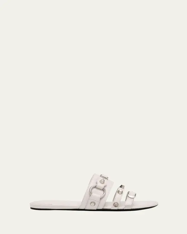 Balenciaga City Leather Triple-band Slide Sandals