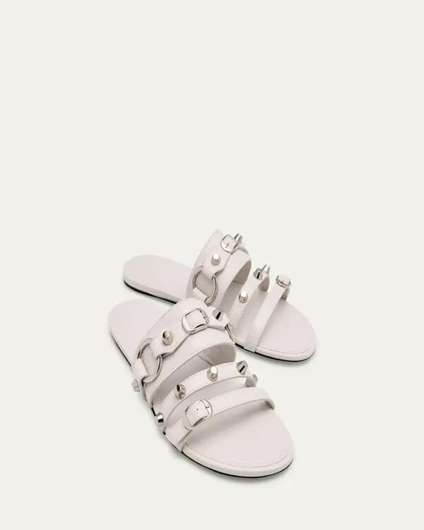 Balenciaga City Leather Triple-band Slide Sandals