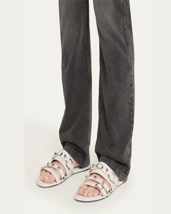 Balenciaga City Leather Triple-band Slide Sandals
