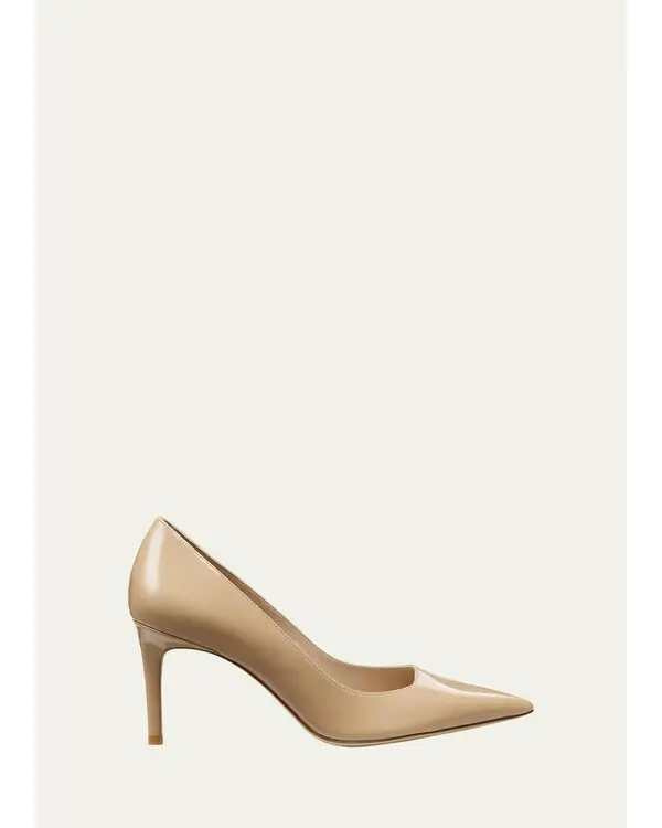STUART WEITZMAN Patent Leather Stiletto Pumps - Beige