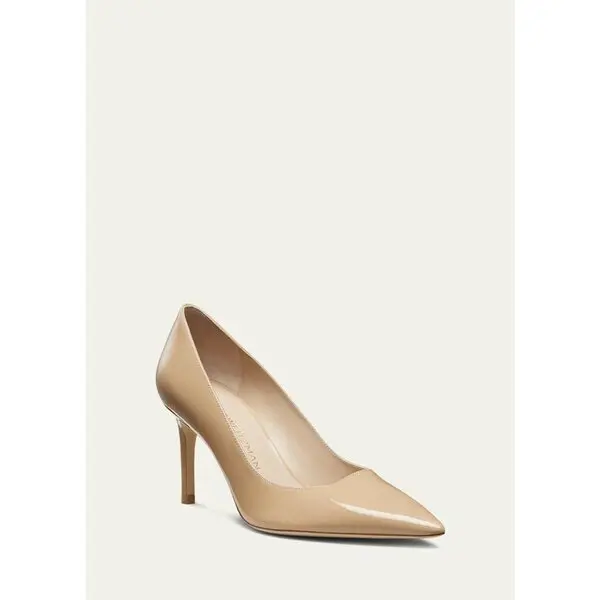 STUART WEITZMAN Patent Leather Stiletto Pumps - Beige