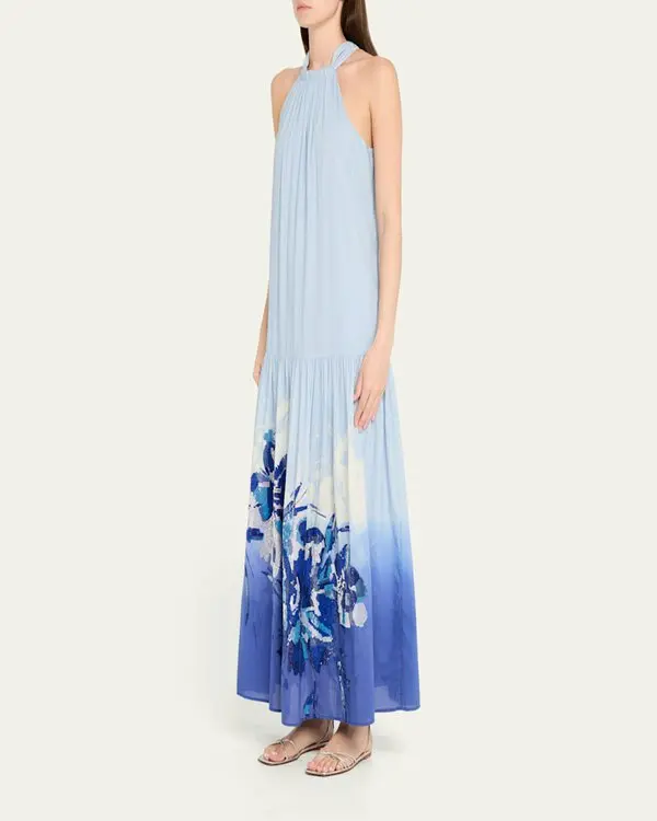 Kobi Halperin Daelia Floral Halter Maxi Dress