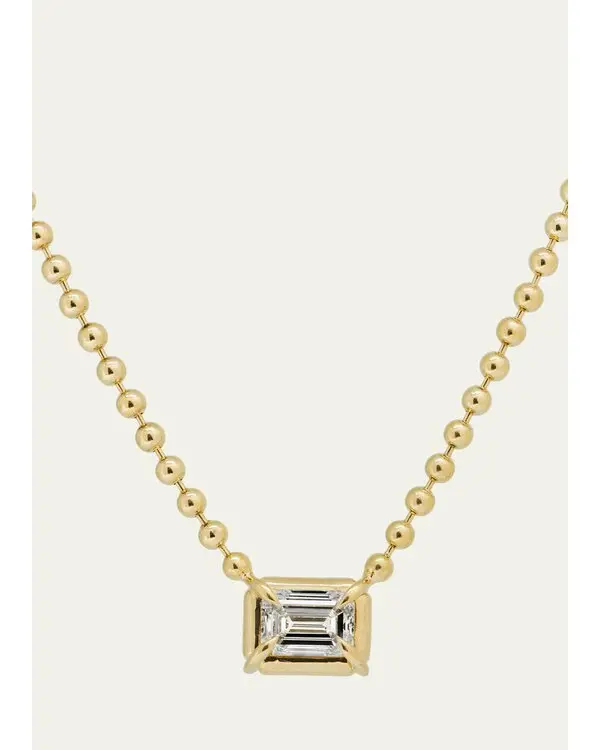 DARA KAYE Solar Drop Solitaire Necklace - Emerald