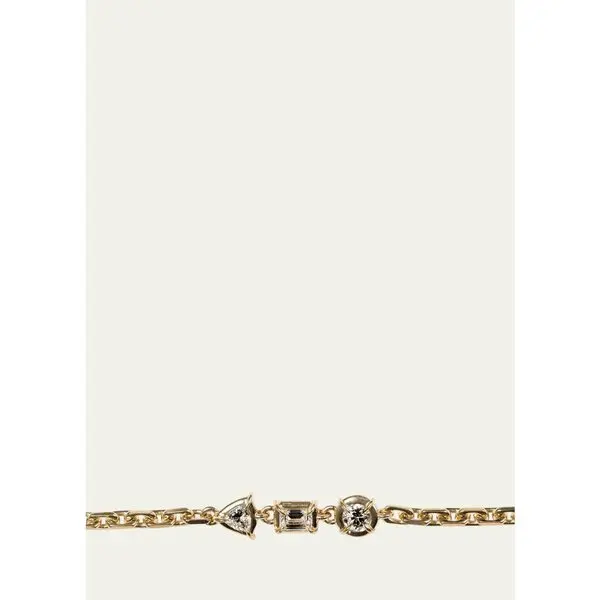 DARA KAYE Architectura Triple-stone Solitaire Chain Bracelet