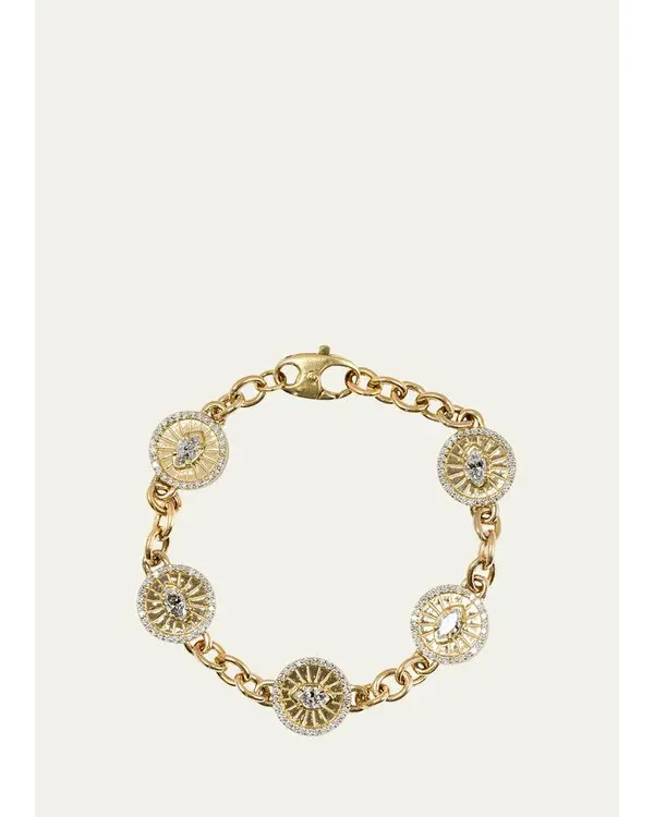 DARA KAYE Evil Eye Diamond Bracelet - Yellow