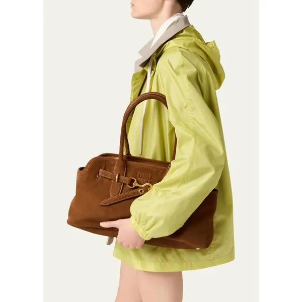 Miu Miu Aventure Suede Shoulder Bag
