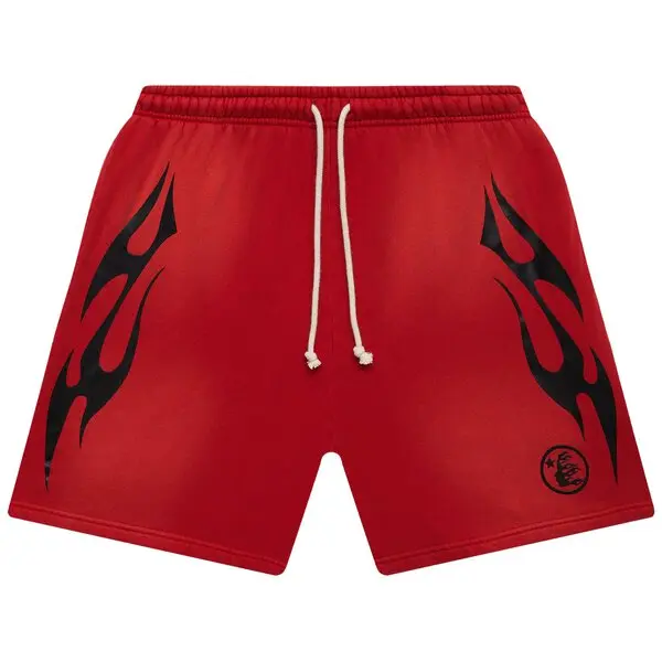 HELLSTAR Flame Graphic Shorts - Red