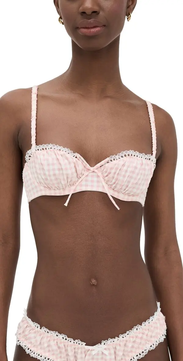 For Love & Lemons Petal Gingham Underwire Bra