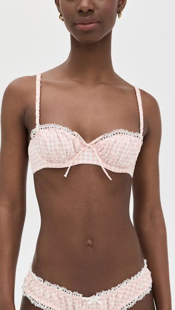 For Love & Lemons Petal Gingham Underwire Bra