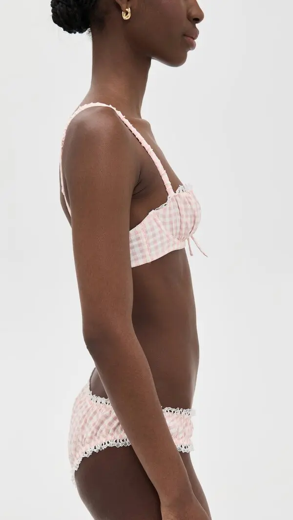 For Love & Lemons Petal Gingham Underwire Bra