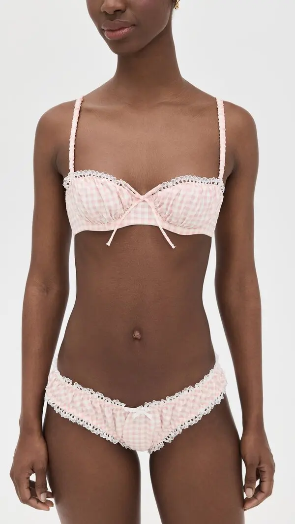 For Love & Lemons Petal Gingham Underwire Bra