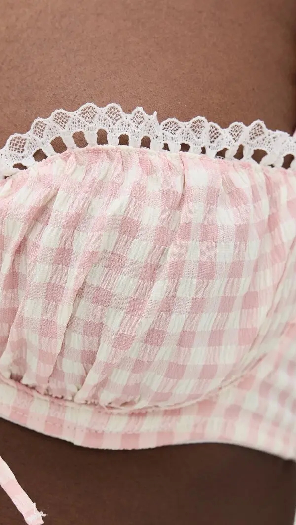 For Love & Lemons Petal Gingham Underwire Bra