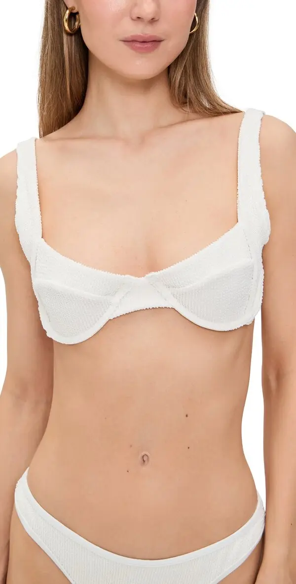 Good American Always Fit Demi Bikini Top - Cloud White