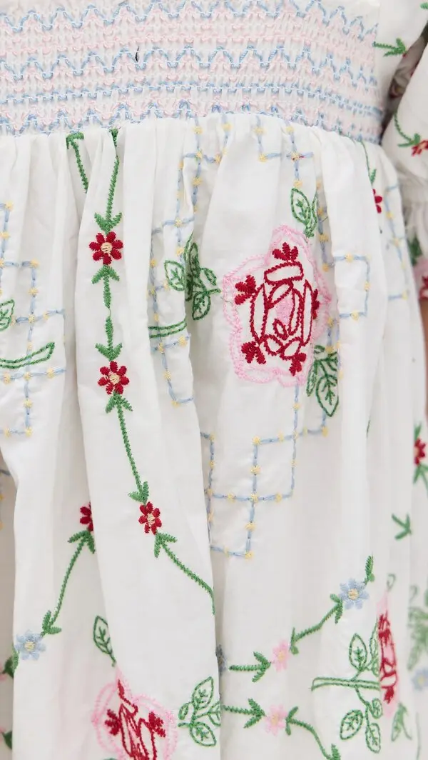 damson madder lulu embroidered mini dress Damson Madder Lulu Rose Embroidery Mini Dress
