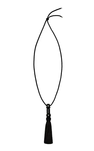 Le Sundial Trinity Onyx Tassel Necklace - Black