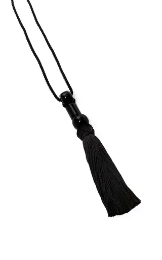 Le Sundial Trinity Onyx Tassel Necklace