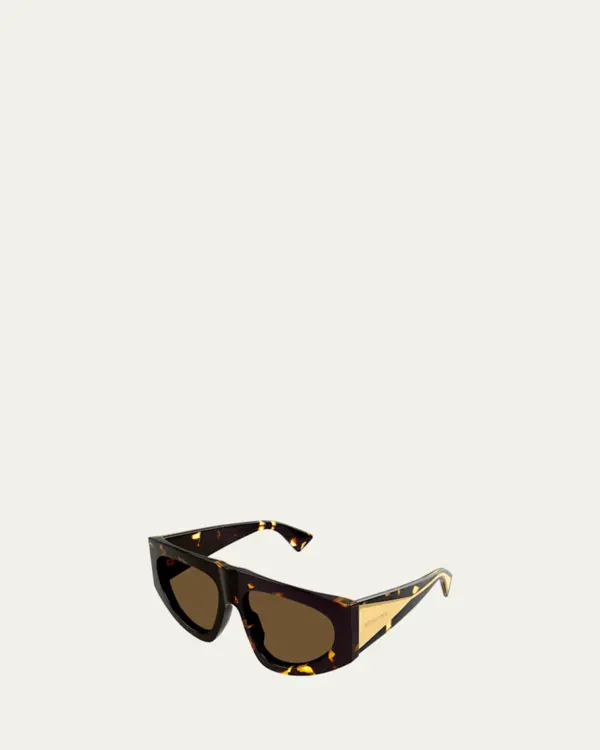 Bottega Veneta Engraved Logo Rectangle Sunglasses