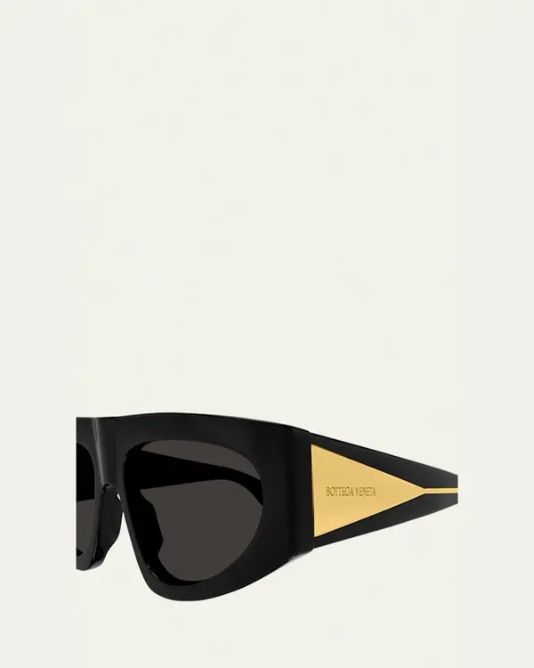 Bottega Veneta Engraved Logo Rectangle Sunglasses