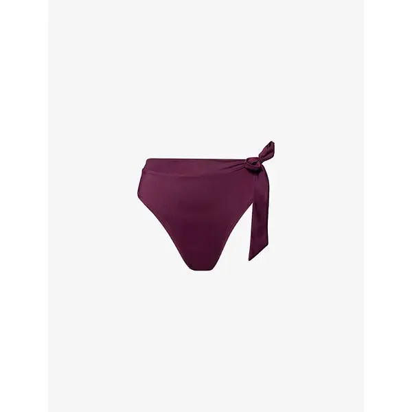 AWAY THAT DAY Tahiti High-rise Bikini Bottoms - Plum