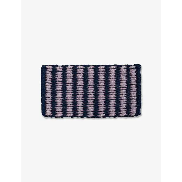 HAY Striped Coco Door Mat - Lavender And Navy