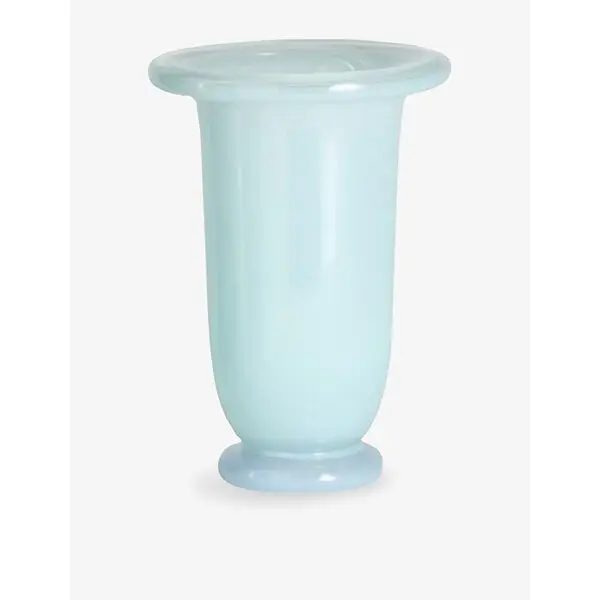 HAY Empire Medium Glass Vase 21cm - Ice Blue And Light Blue