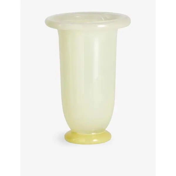 HAY Empire Medium Glass Vase 21cm - Lime And Yellow