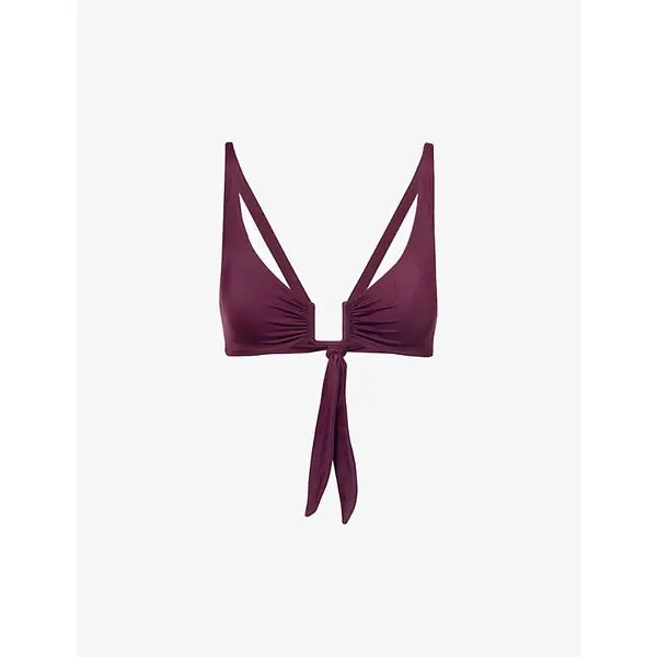 AWAY THAT DAY Palma Plunge Bikini Top - Plum