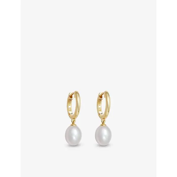 Astley Clarke Celestial Pearl Drop Huggie Earrings - Gold
