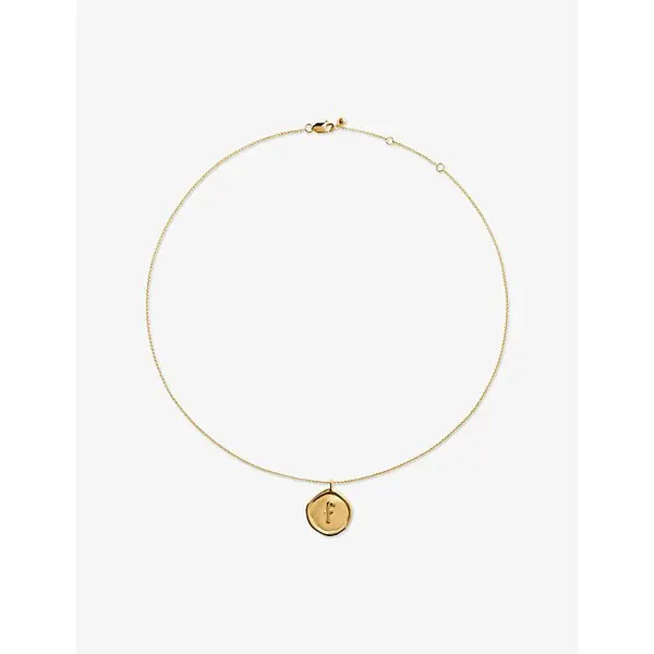Monica Vinader Initial Stamp Necklace - Gold