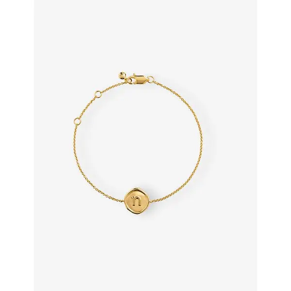 Monica Vinader Initial Stamp Bracelet - Gold