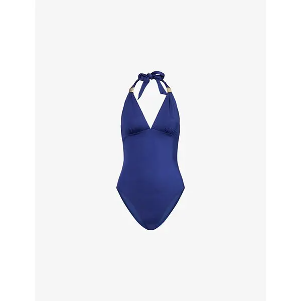 Heidi Klein Slider Halterneck Swimsuit - Blu-blu