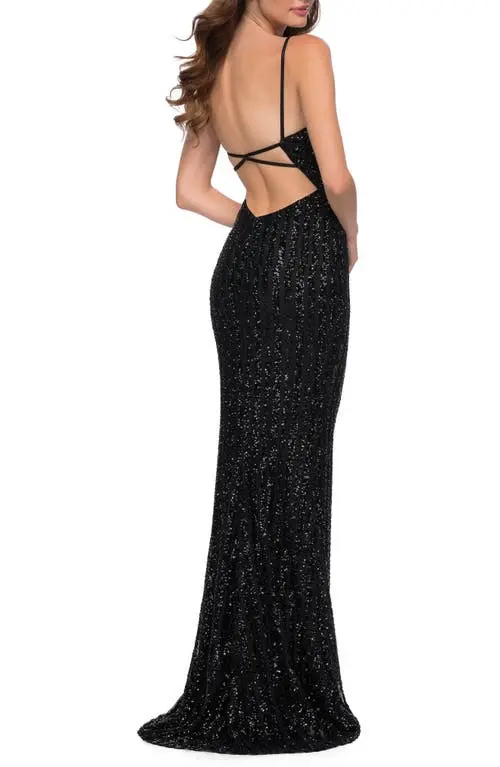 La Femme Modern Sequin Gown