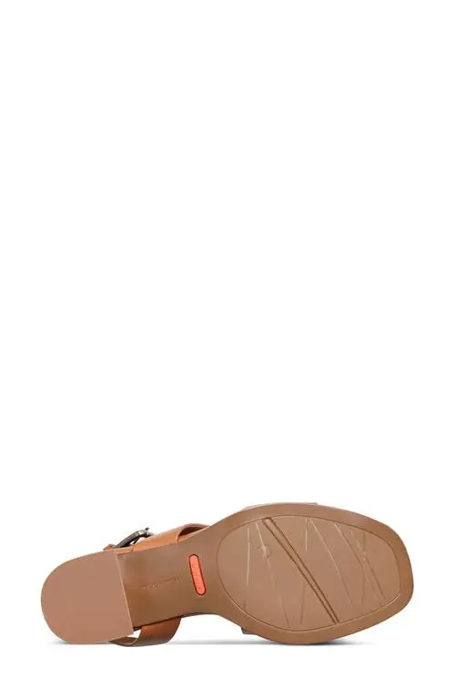 Rockport Leather Sandal With Stacked Block Heel