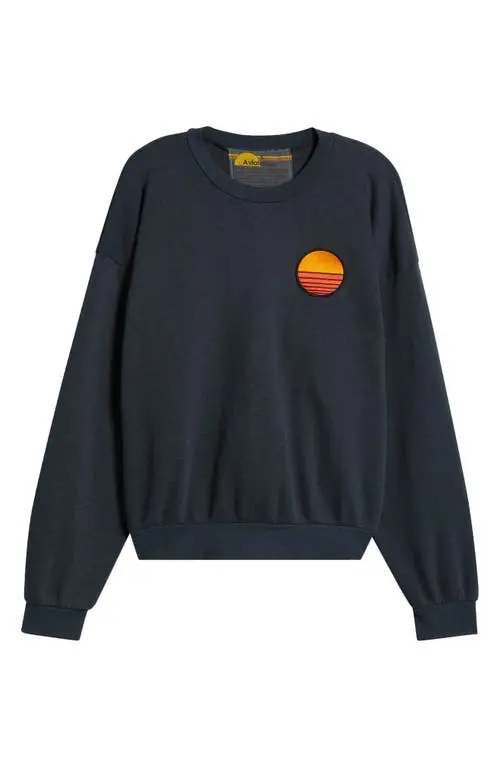 Aviator Nation Sunset Patch Slouchy Sweatshirt - Charcoal